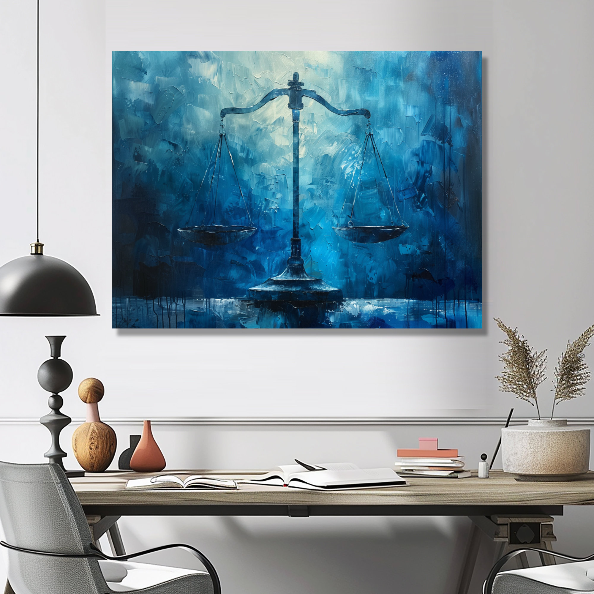 Lark Manor™ Blue Silver Libra Astrology Scales Of Justice - Astronomy ...