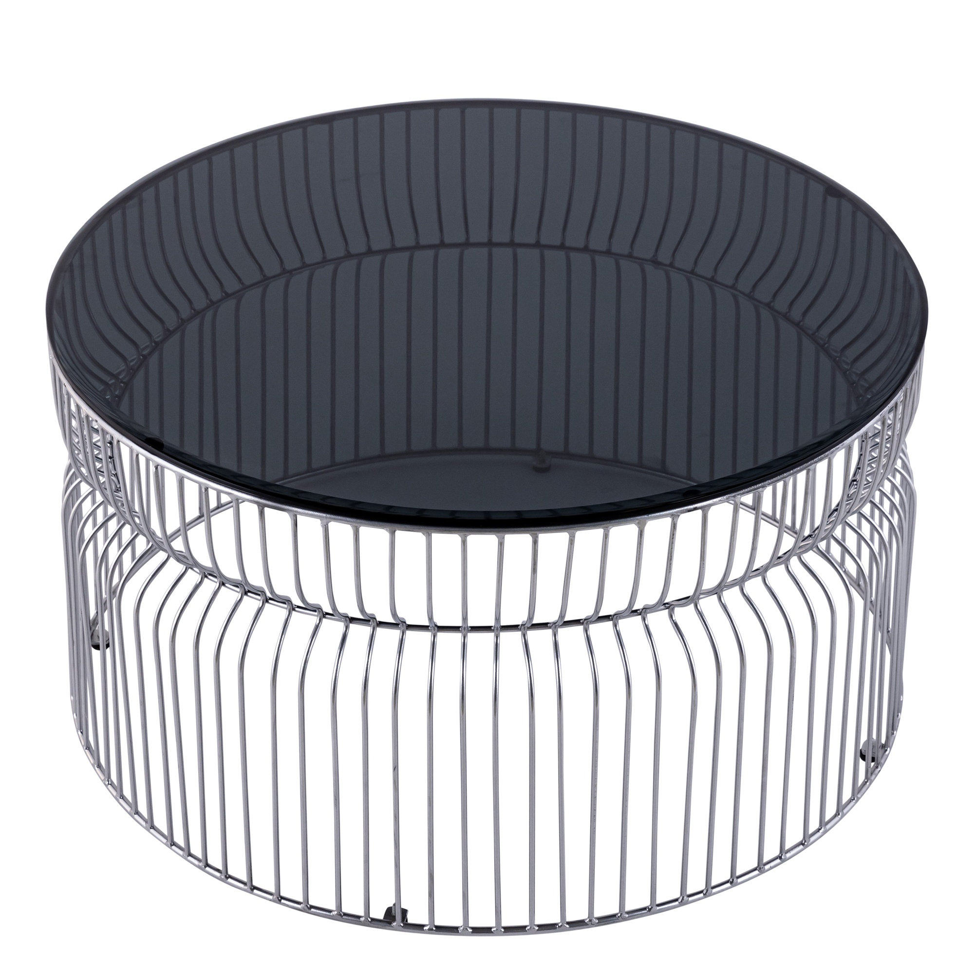 Everly Quinn Modern Contemporary Metal Nested Base And Tinted Tempered ...