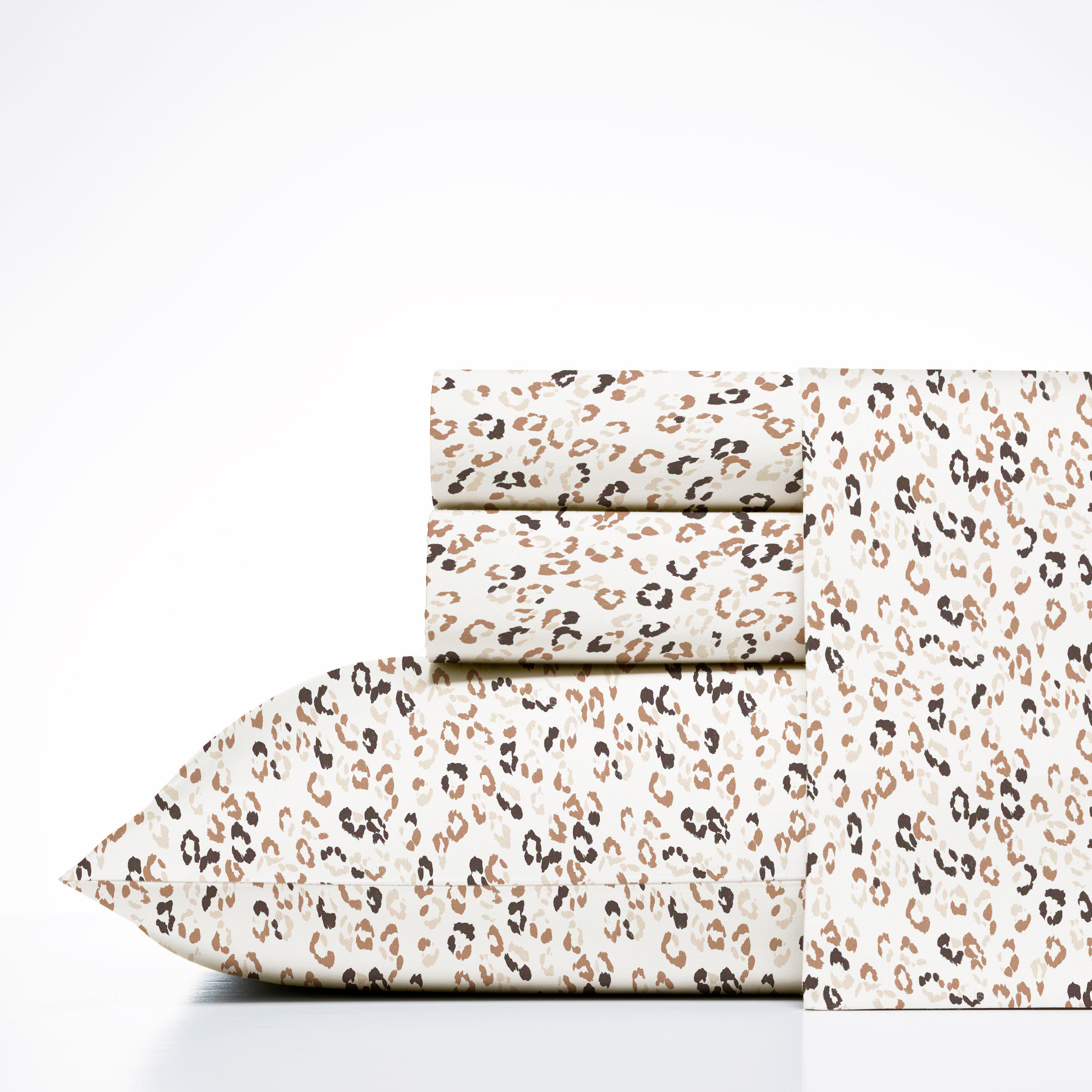 Poppy & Fritz Leopard 200 Thread Count Animal Print Standard Cotton ...