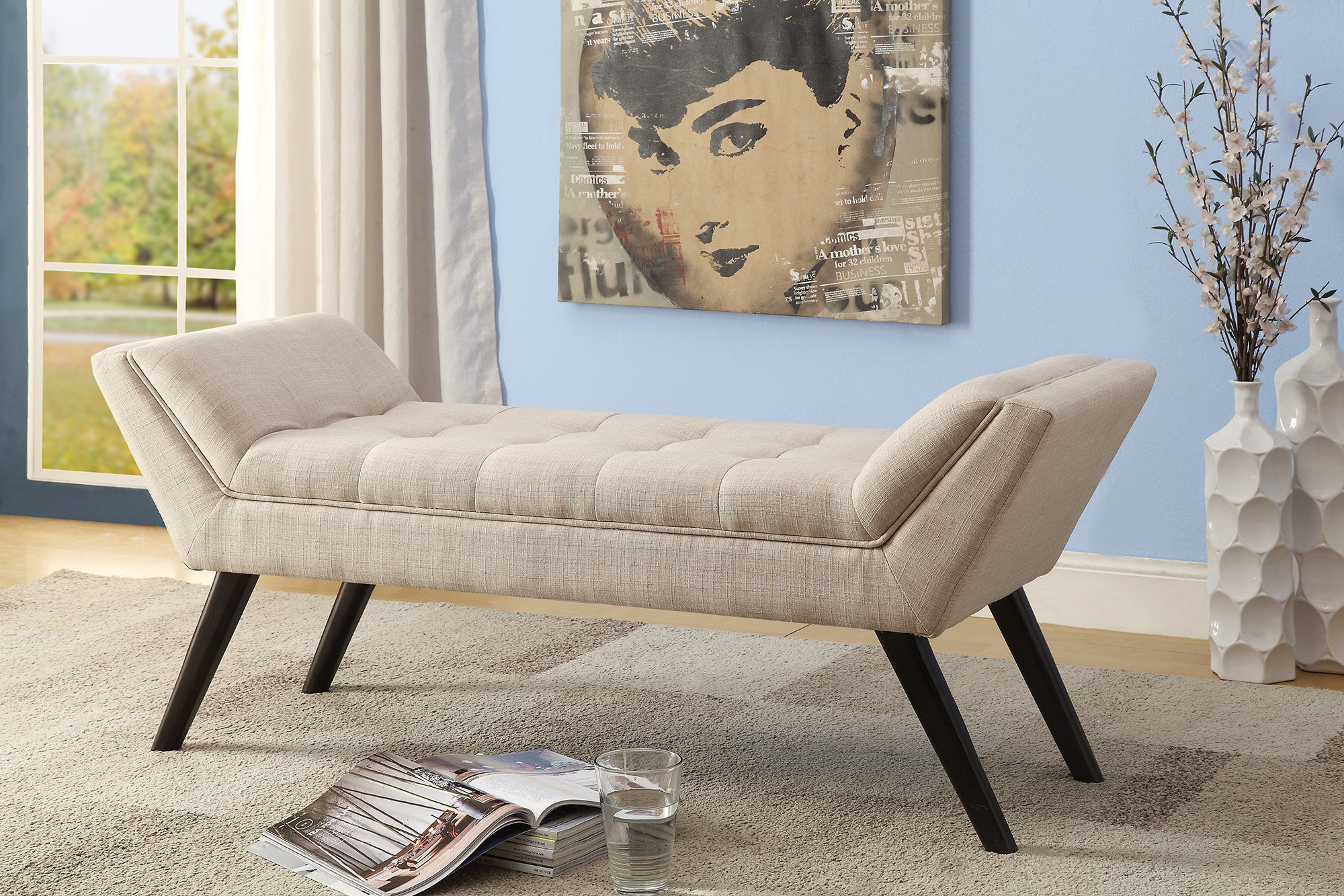 Corrigan Studio® Alvidas Studio Upholstered Bench & Reviews | Wayfair