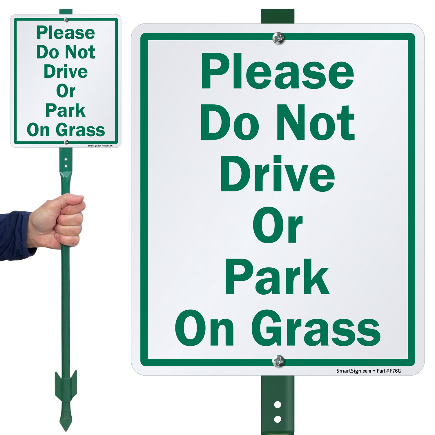 SmartSign Do Not Drive or Park on Grass Sign and Stake Kit | Wayfair