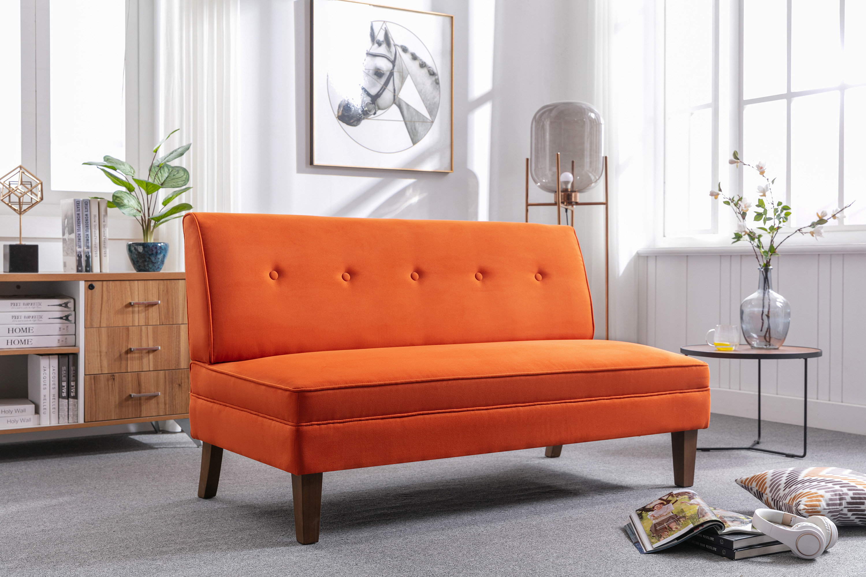 Lark Manor Anjeza Fabric Firm Loveseat with Rubberwood Legs - Wayfair ...