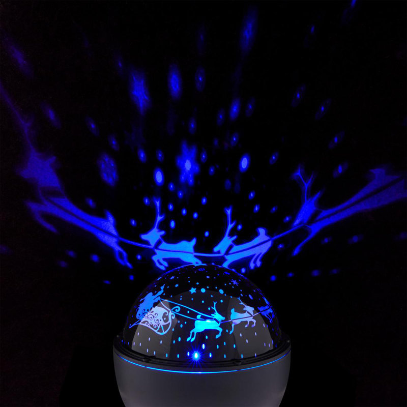 The Holiday Aisle® Rotating Santa And Sleigh Carousel Light & Reviews ...