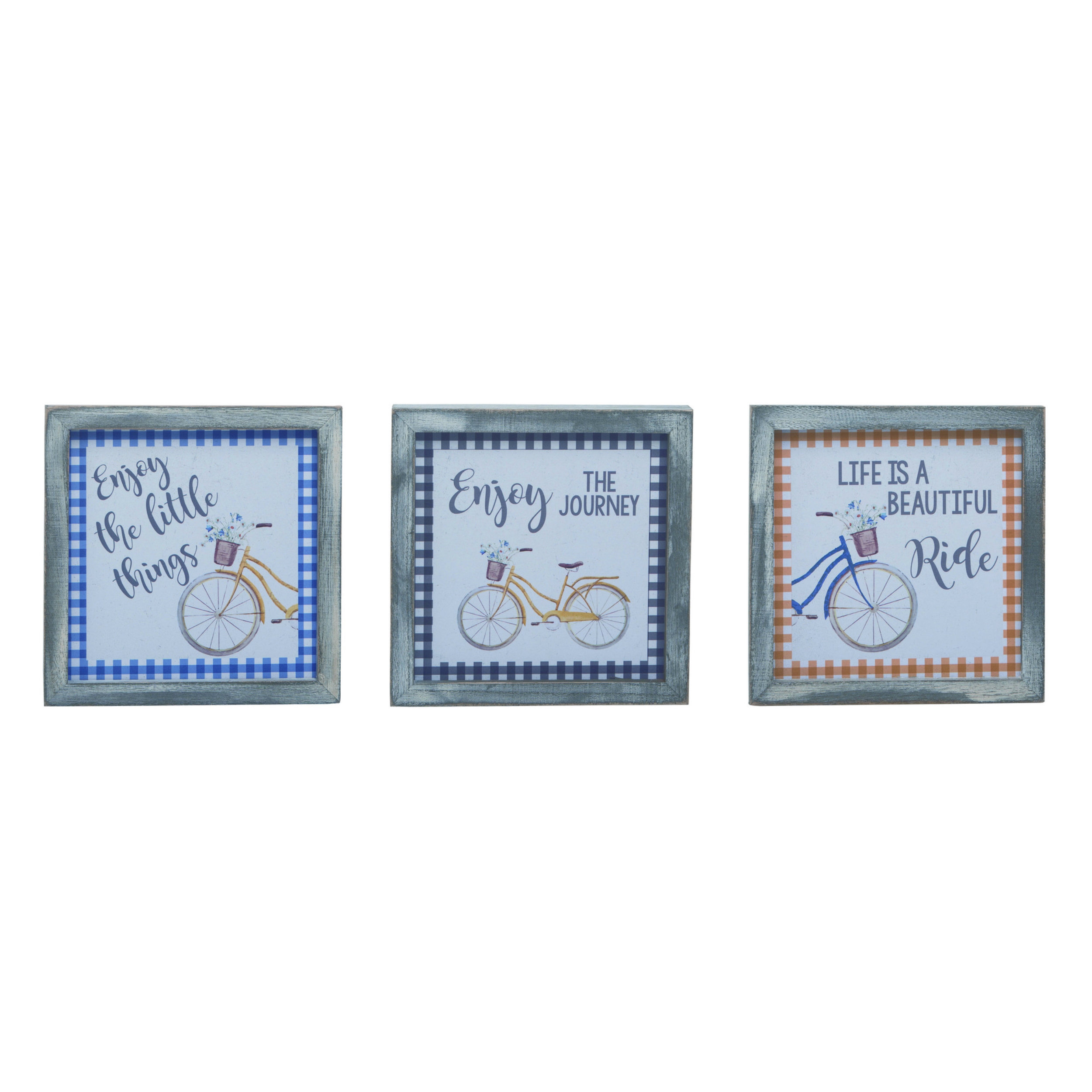 Ophelia & Co. MDF Beautiful Ride Block Decor Set of 3 Spring Home ...