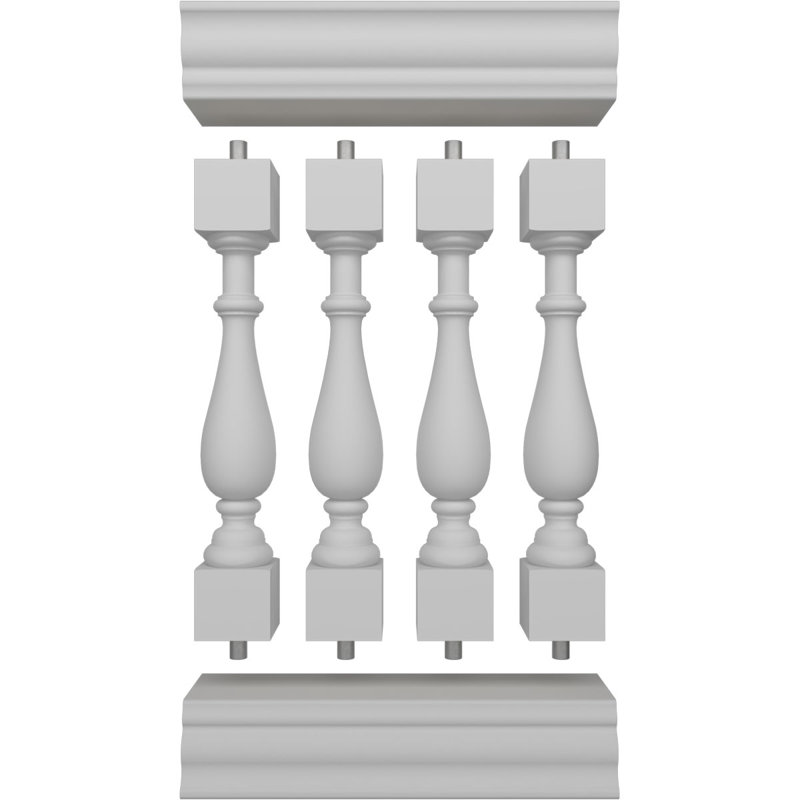 Ekena Millwork Fiberthane Traditional Unassembled Balustrade Railing ...