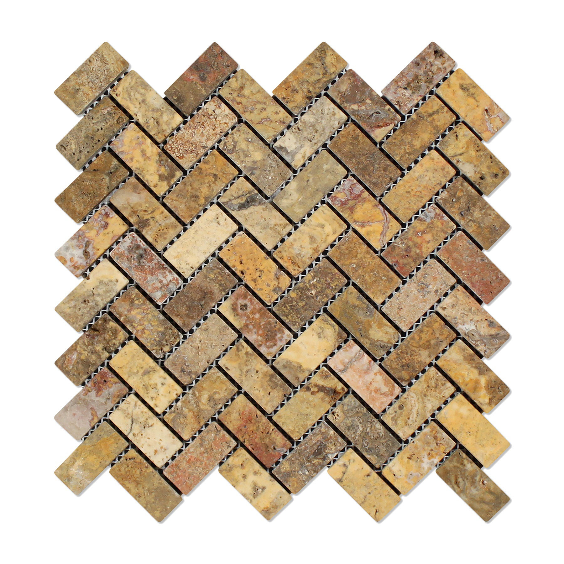Stone & Tile Shoppe, Inc. Scabos Travertine Herringbone Mosaic Wall ...
