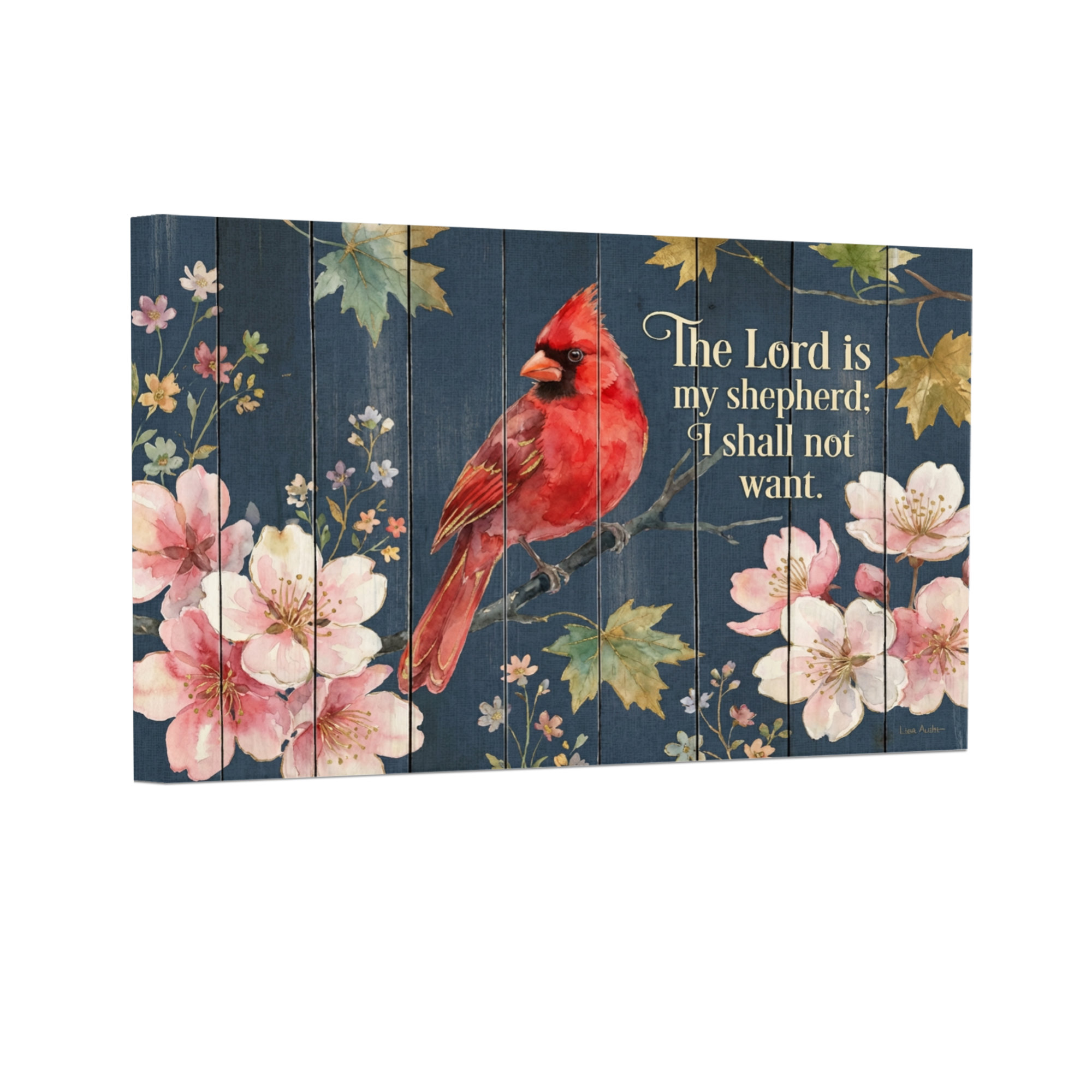 August Grove® Text & Numbers Cardinal Bird Floral Wood Panel Art | Wayfair