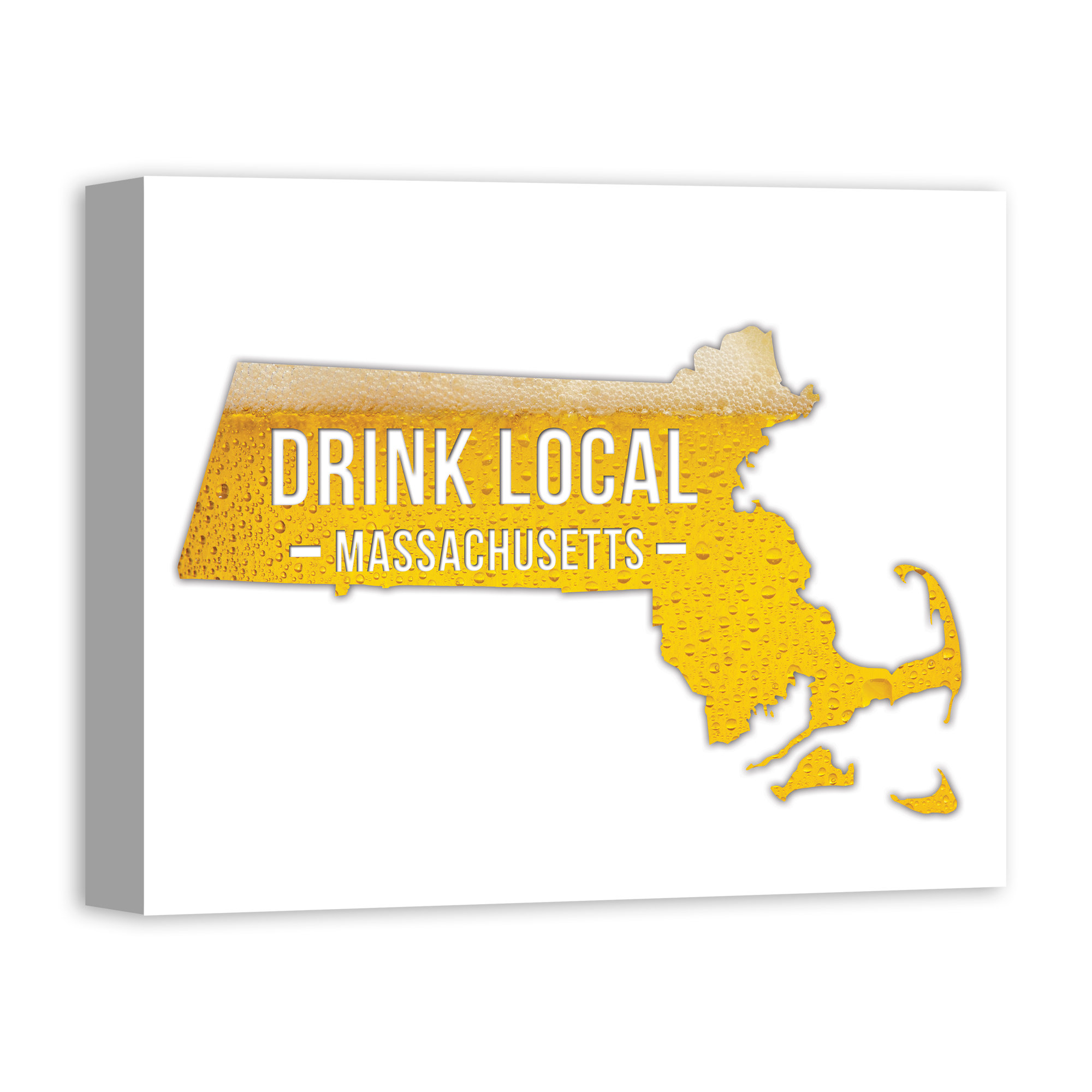 Wrought Studio™ 'Massachusetts Drink Local Beer' Graphic Art Print on ...