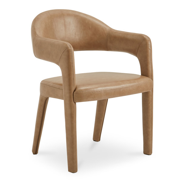 AllModern Waymon Dining Chair Brown Leather | Wayfair