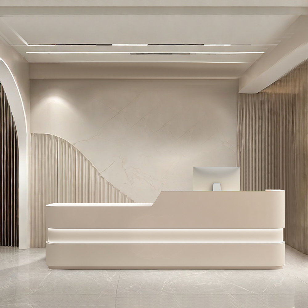 Orren Ellis Modern Front Counter with Cashier Station and Ample Storage ...