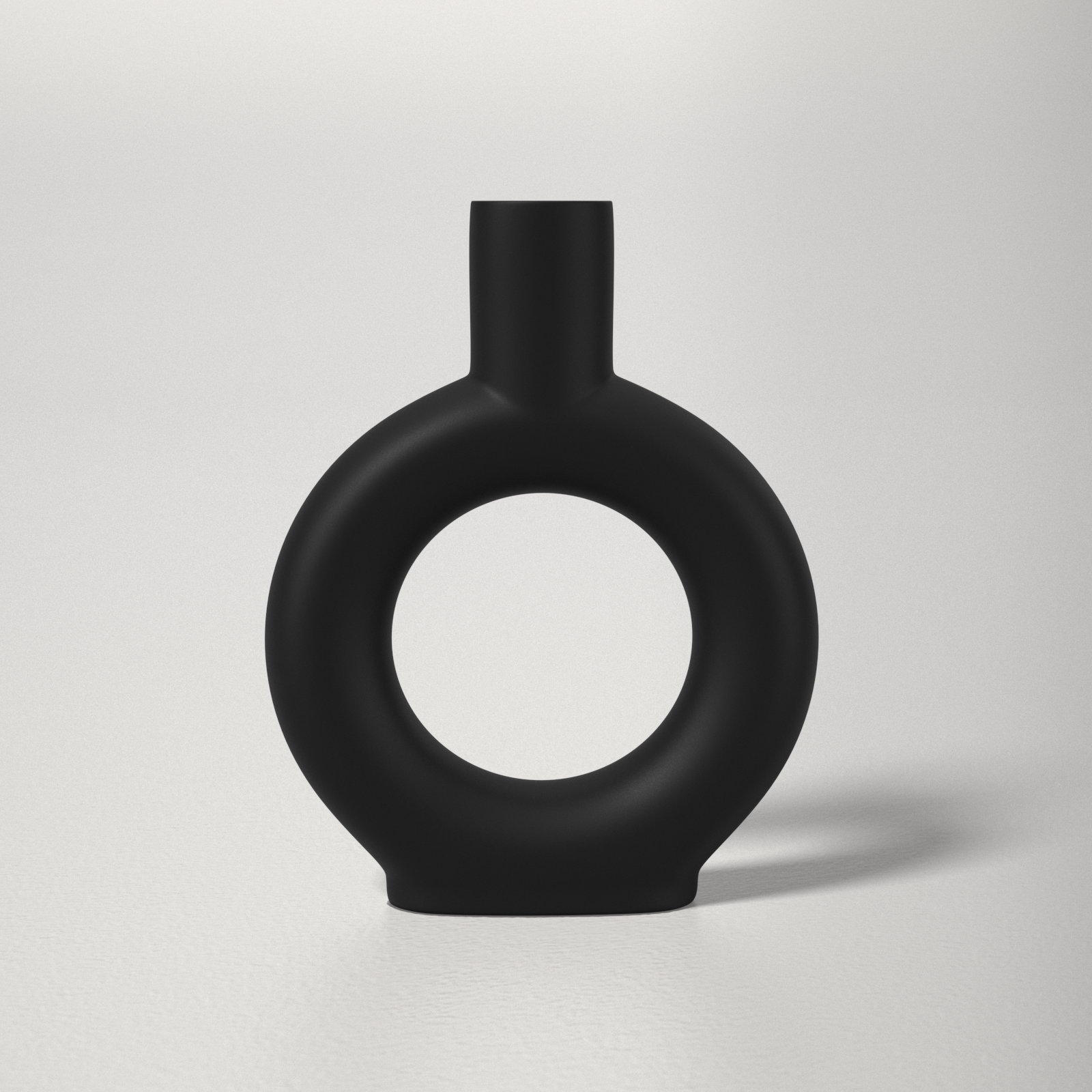 AllModern Neutral Modern Ceramic Table Accent Round Cut-Out Vase ...