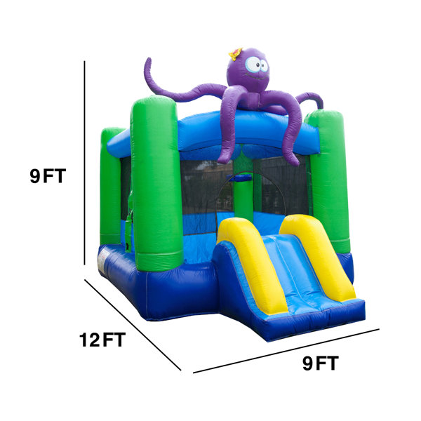 JumpOrange Kiddo Lil Lady Octopus Bounce House with Slide for Kids ...