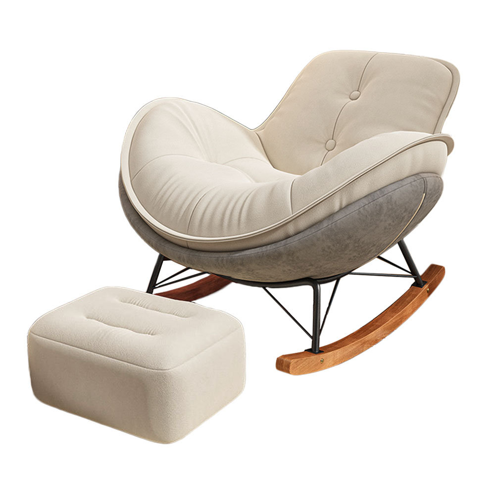 ChairVogue Arc-shaped Wide Iron Frame Rocking Chair Rocking Chair | Wayfair