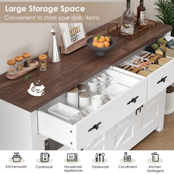 Laurel Foundry Modern Farmhouse® Almus 55'' Sideboard with 4 Glass ...