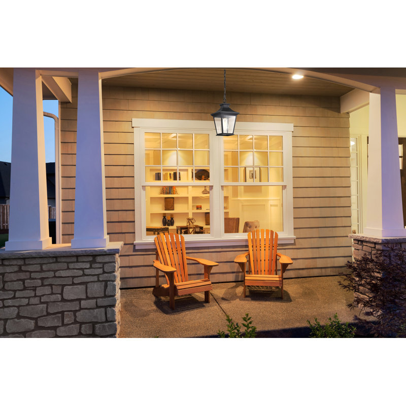 Winston Porter Keicha Matte Black 1 -Bulb 17.25" H Outdoor Hanging ...