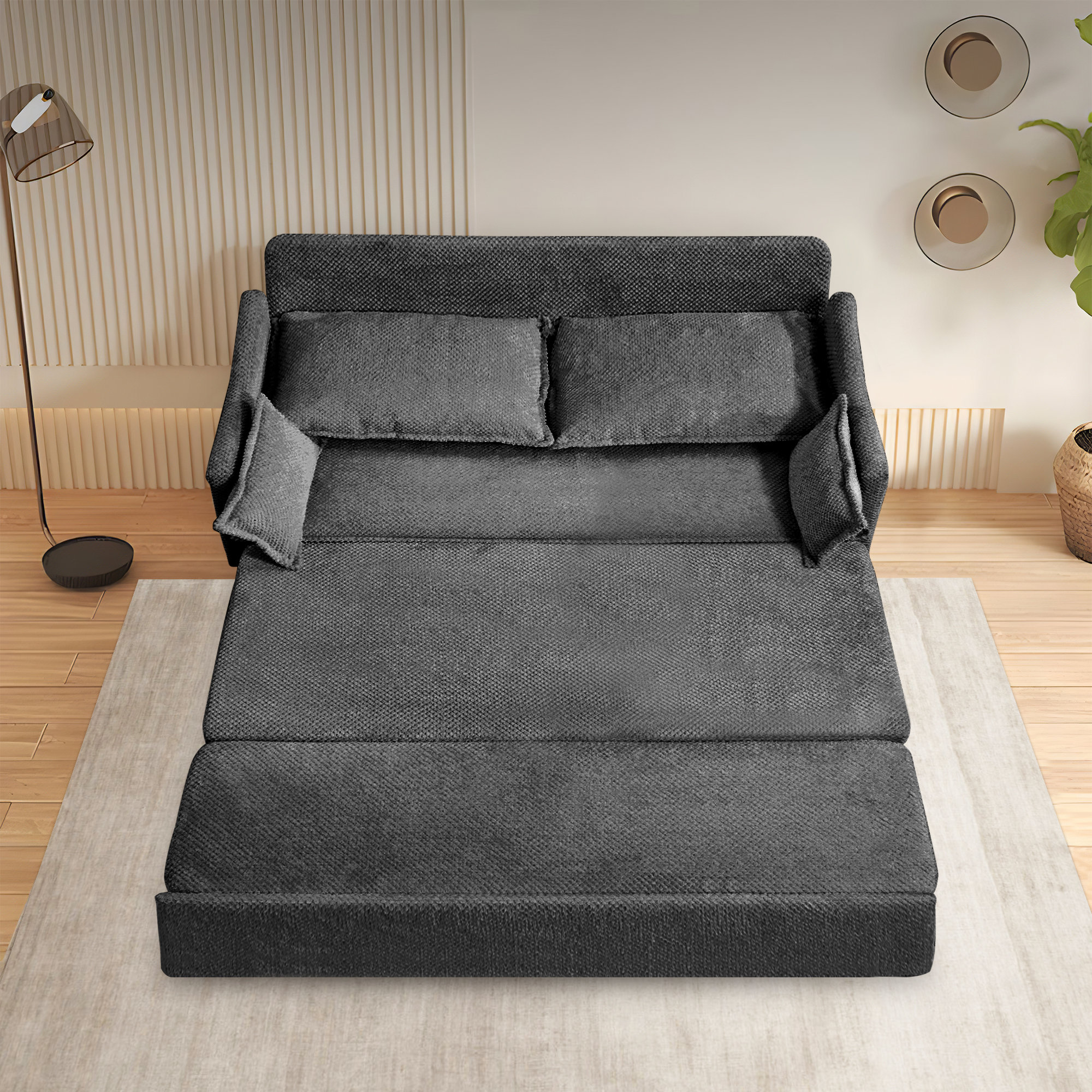 Latitude Run® 59.5" W Corduroy 2-in-1 Pull Out Sofa Bed Convertible ...