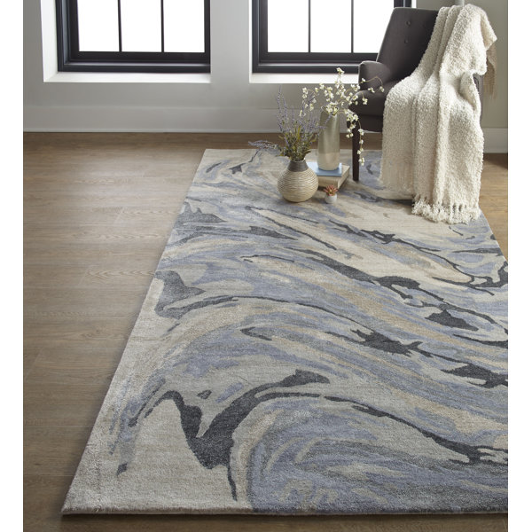 Williston Forge Mcmurtry Handmade Dusty Blue Rug | Wayfair