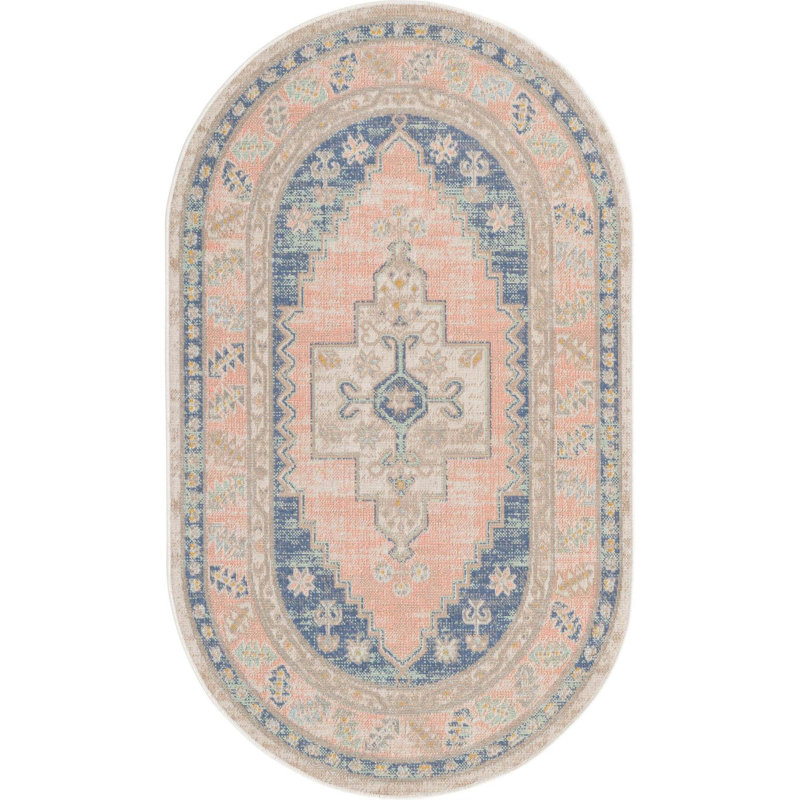 Bungalow Rose Shauntrelle Performance French Blue Rug & Reviews | Wayfair