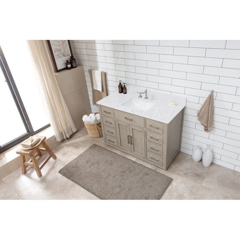 Sand & Stable Ingalls 48'' Single Bathroom Vanity with Quartz Top ...