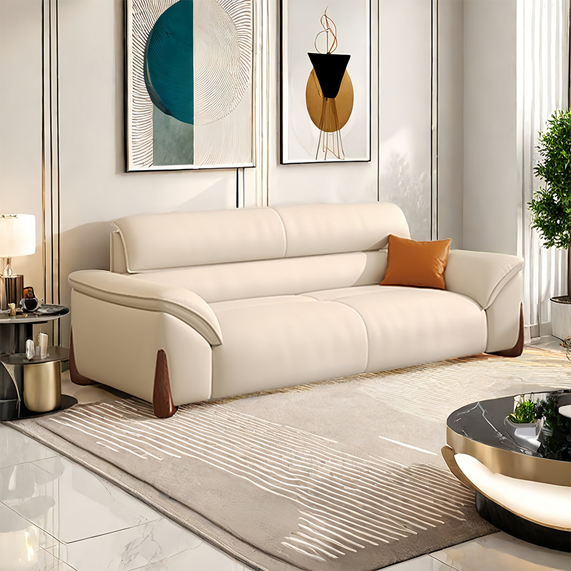 wangling hone Italian light luxury modern straight sofa | Wayfair