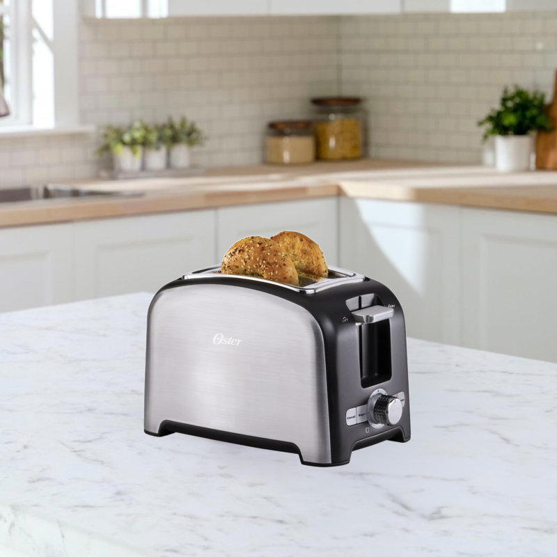 Oster 2 Slice Toaster with Extra-Wide Slots in Brushed Stainless Steel ...