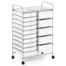 Costway 15-Drawer Trolley with Chrome Plated Metal Frame & Lockable ...