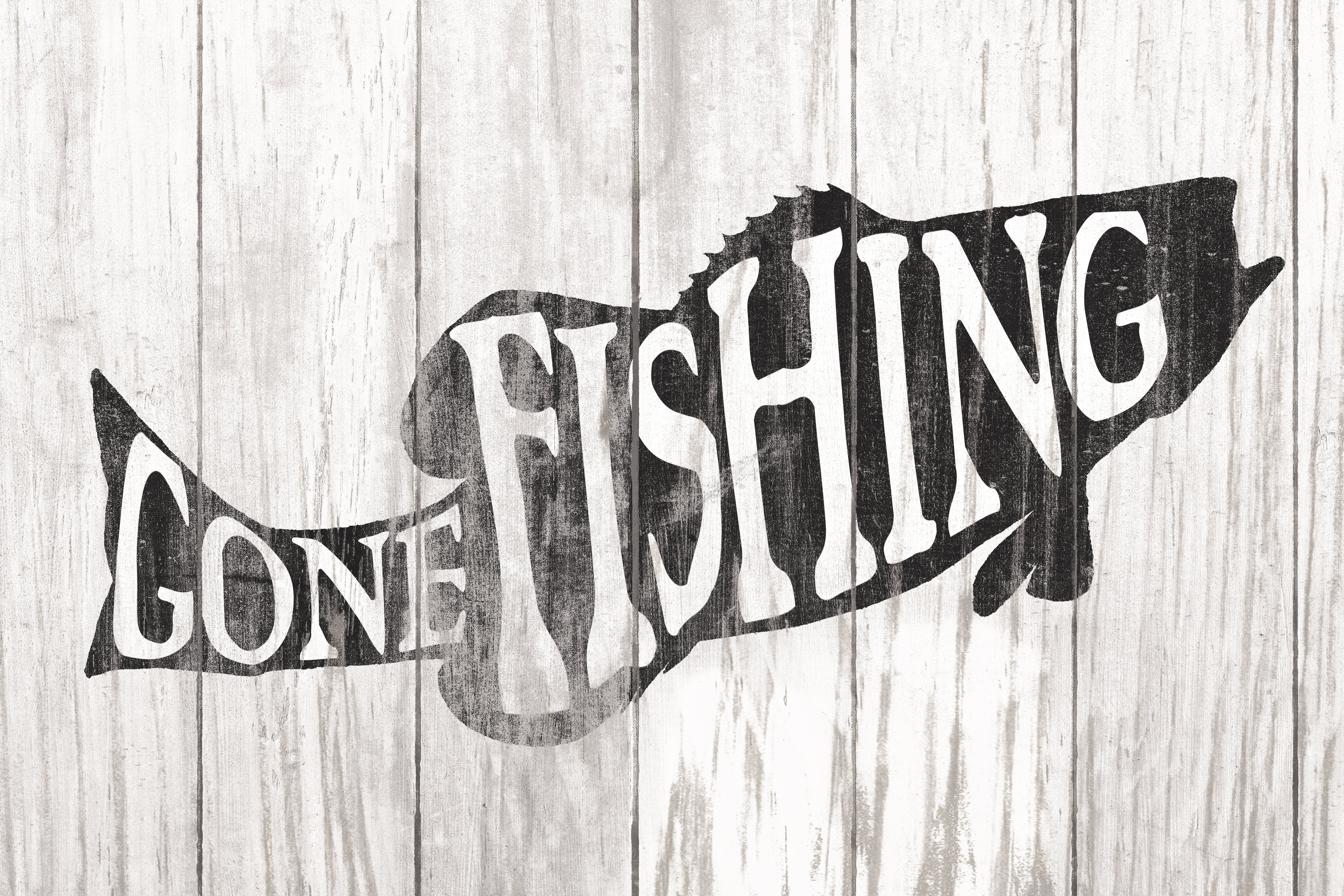 Union Rustic Gone Fishing Sign - Wrapped Canvas Typography | Wayfair.co.uk