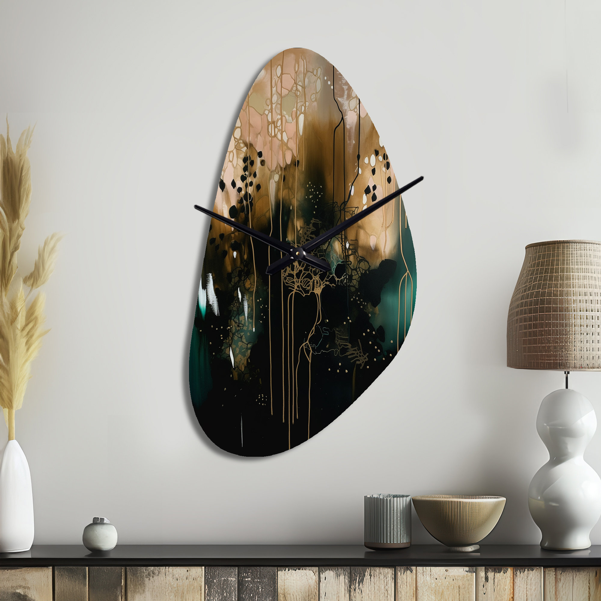 East Urban Home Czajak Black Chaos III - Abstract Asymmetrical Metal ...