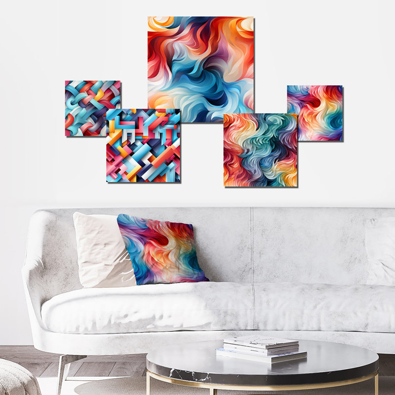 Design Art Colorful Optical Illusions Geometric - Geometric Wall Art ...
