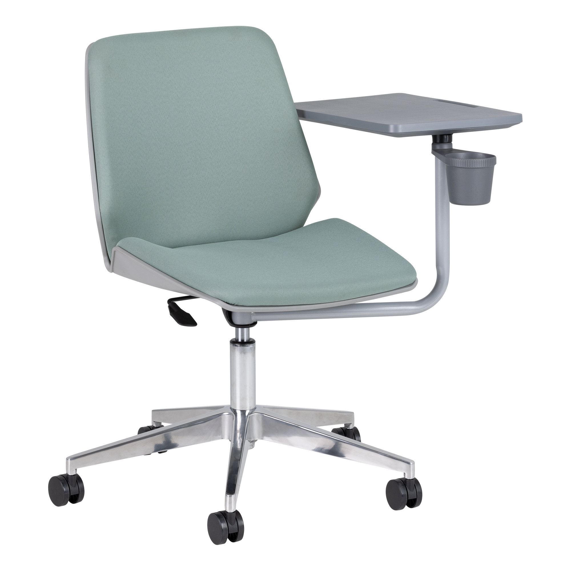 Learniture Graduate Mobile Tablet Arm Office Chair With Wheels And Flip ...