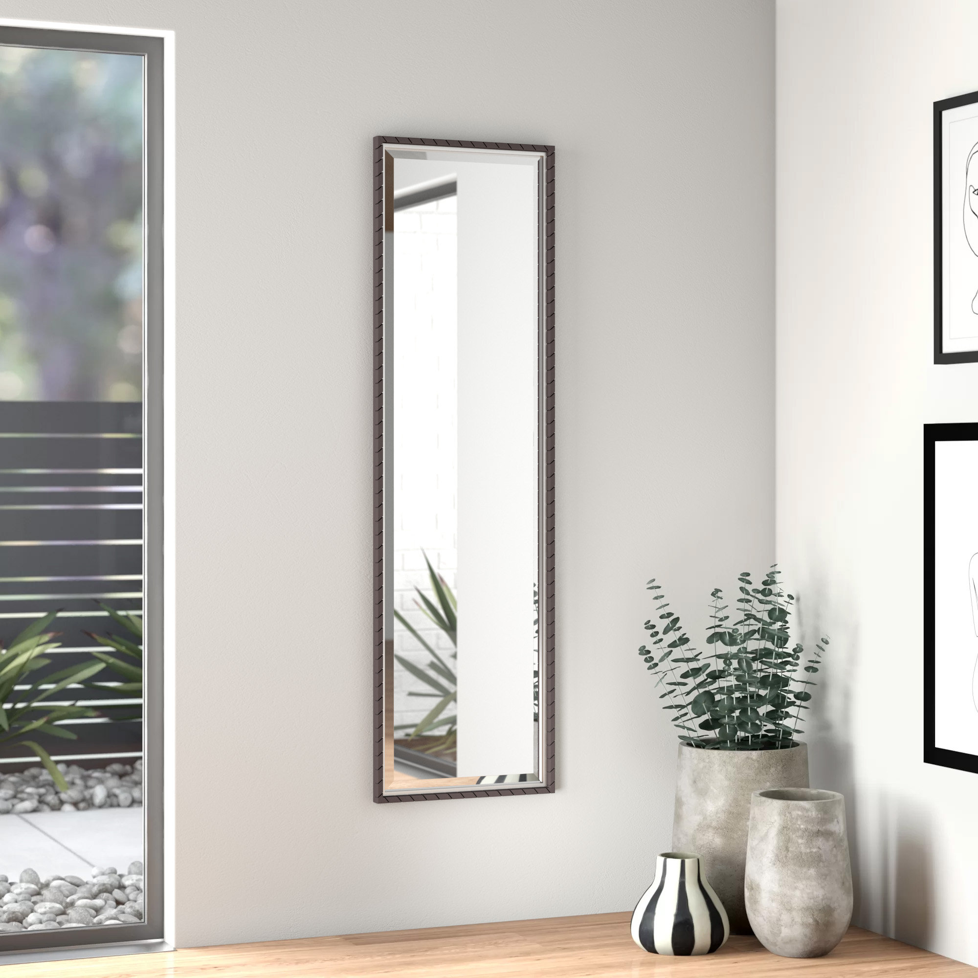 Latitude Run® Wood Flat Wall Mirror | Wayfair