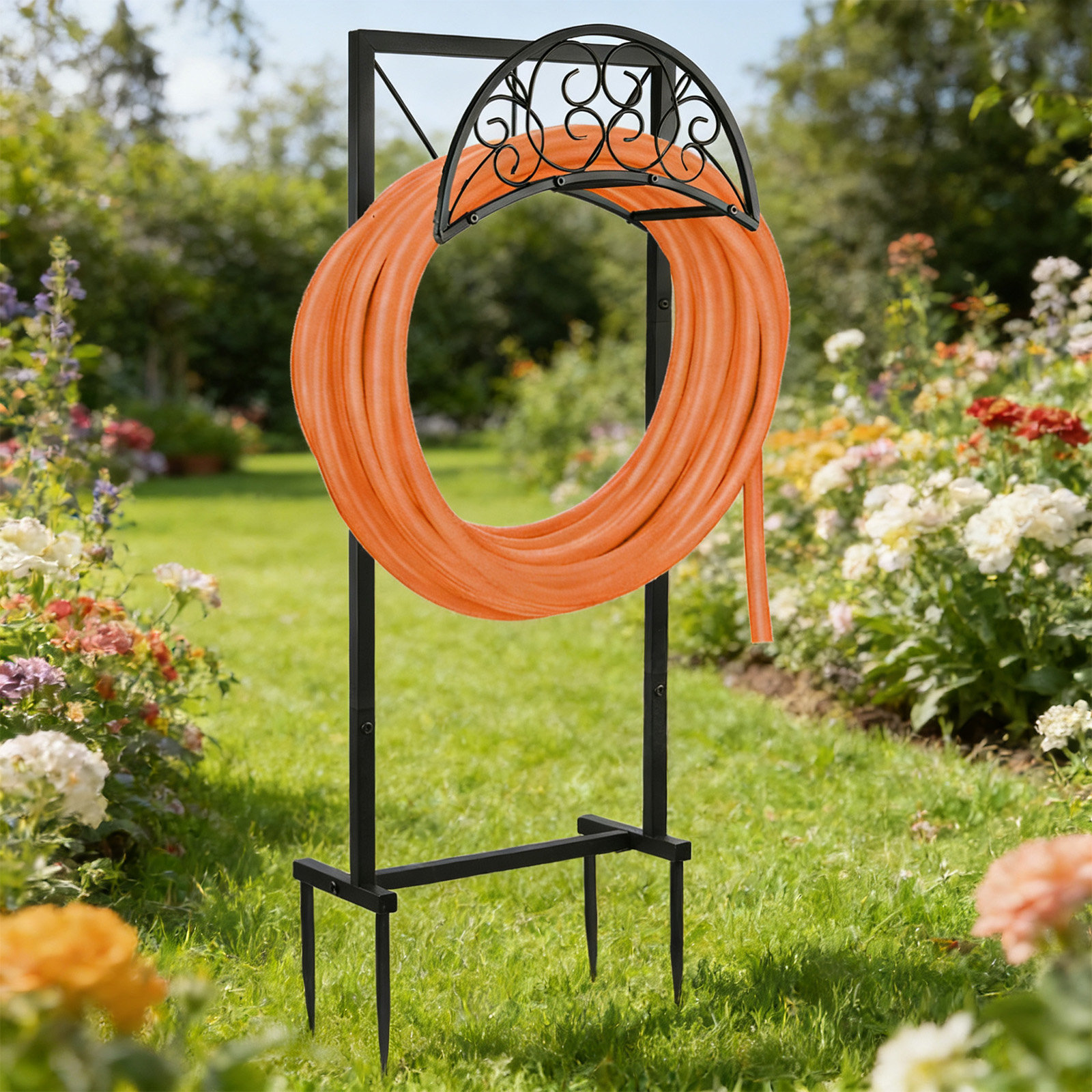 Rebrilliant Heavy Duty Freestanding Garden Hose Storage Rack | Wayfair