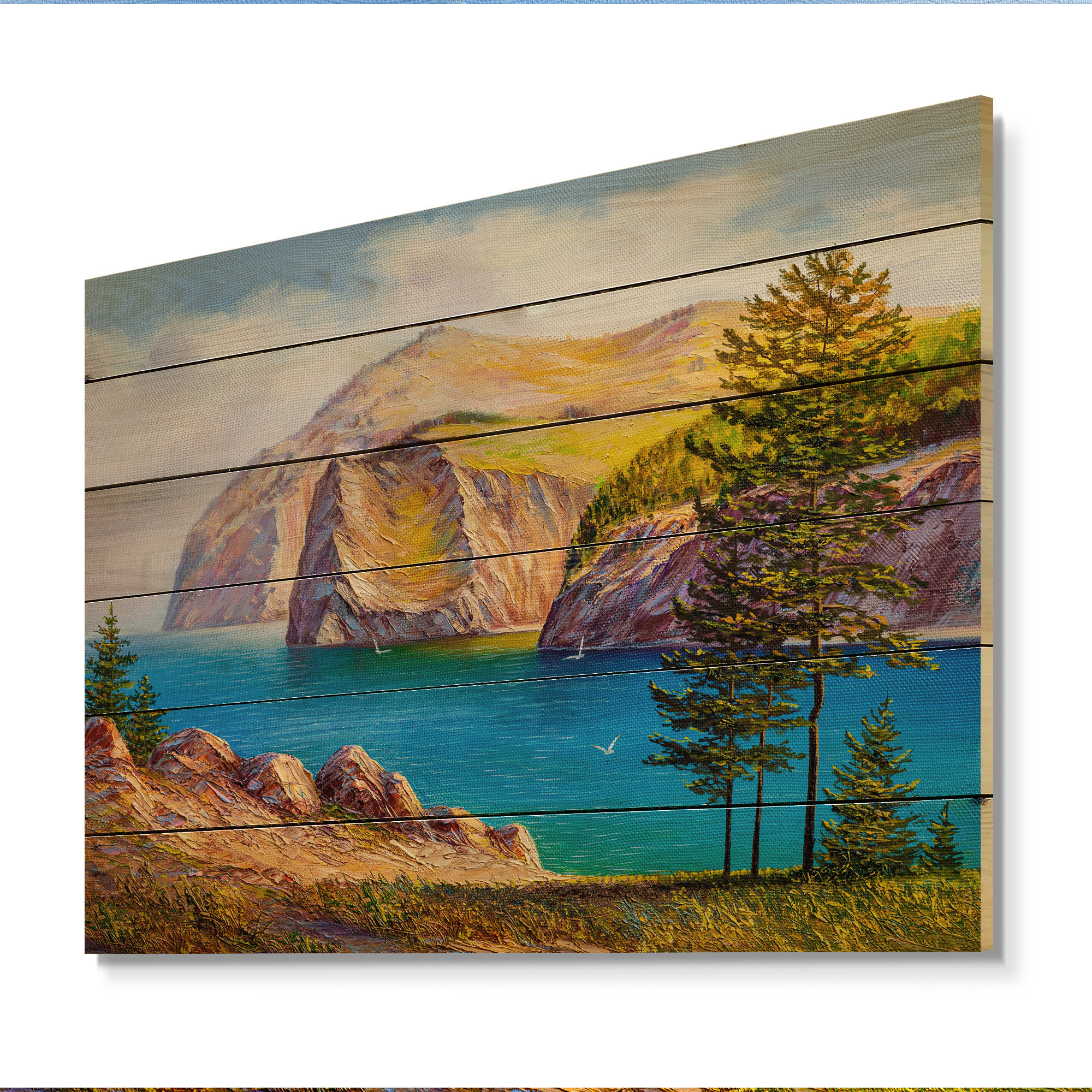 Millwood Pines Clam Lake On Mountains Scenery - Traditional Wood Wall ...