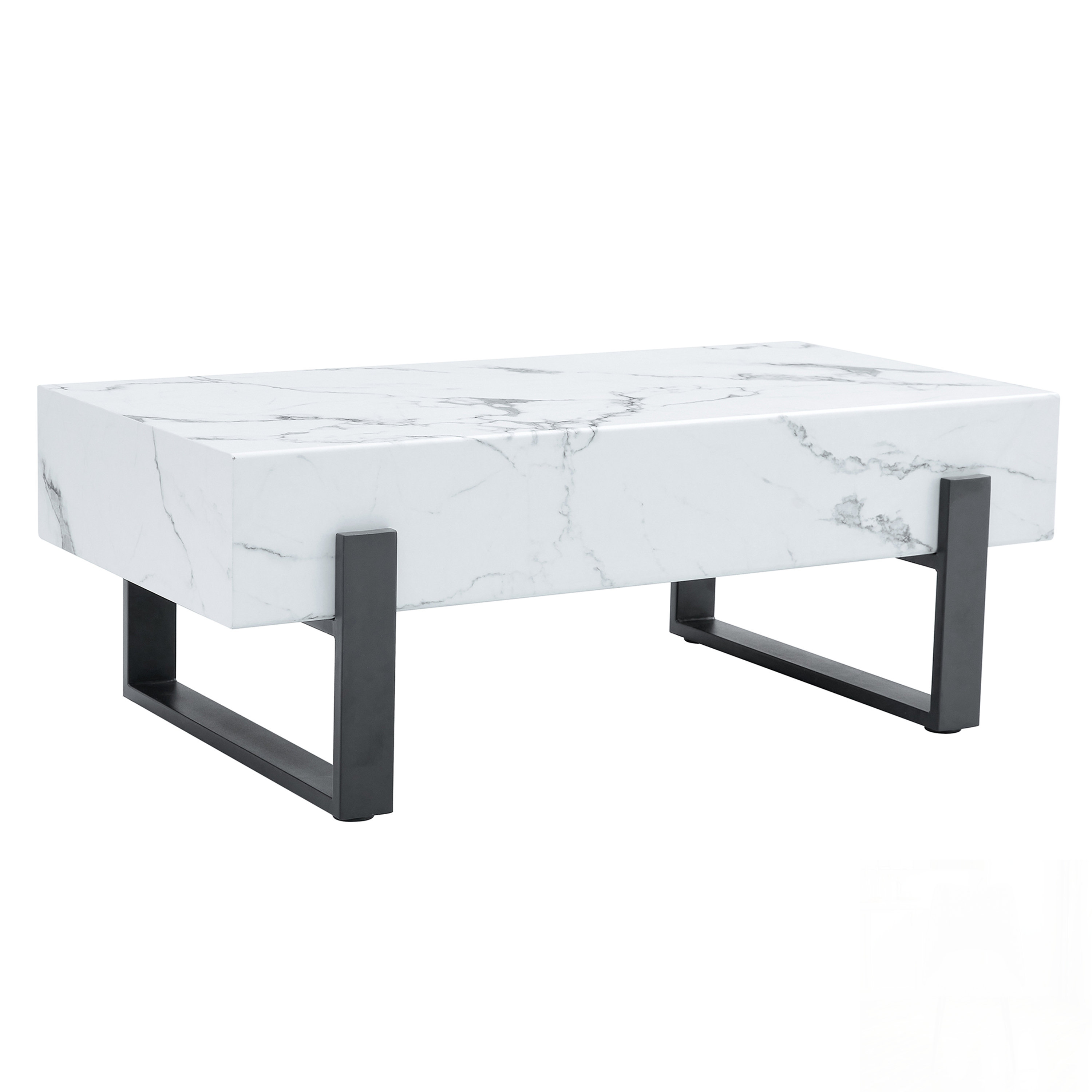 Ivy Bronx 47.2"Minimalist MDF Marble-Patterned Coffee Table.marble ...