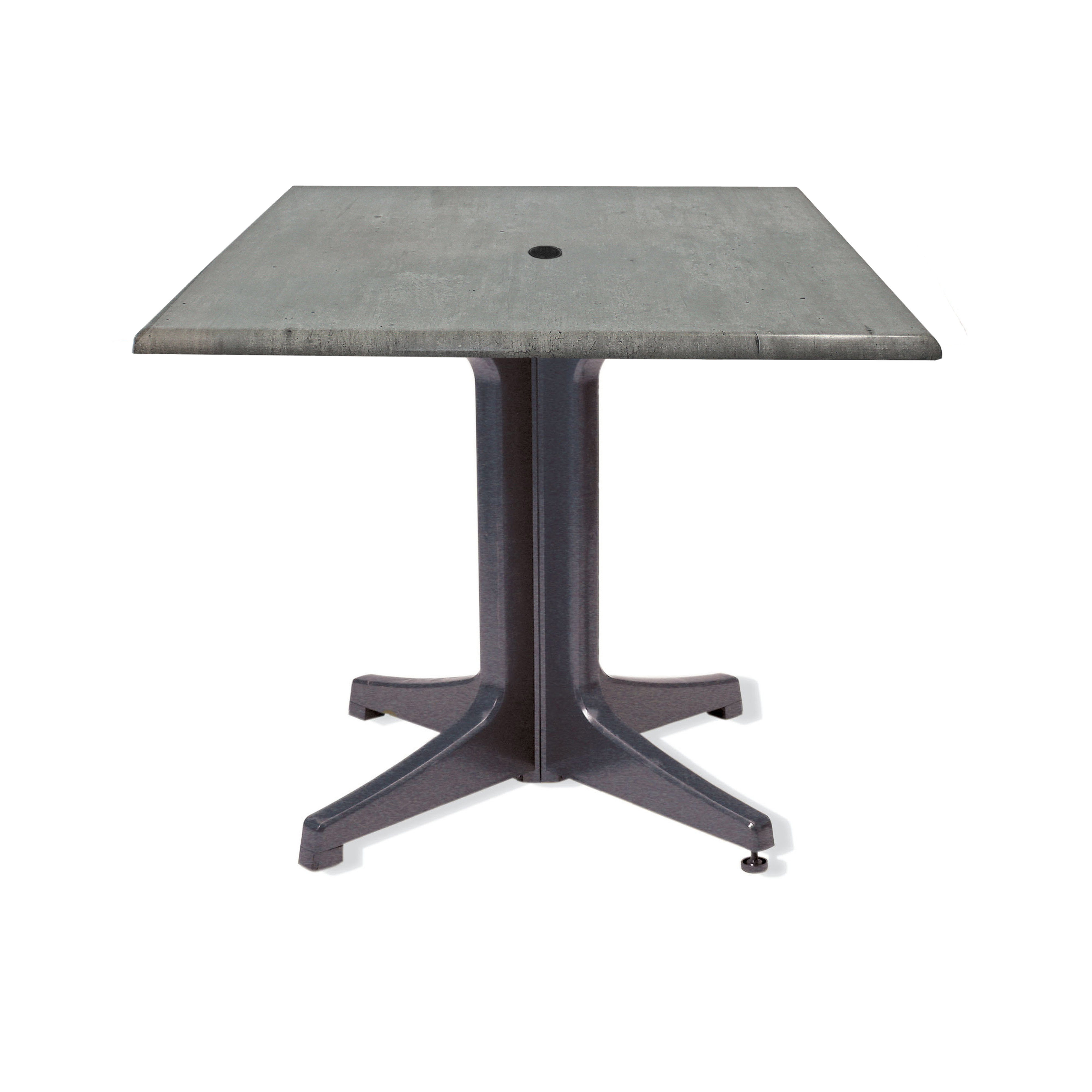 Grosfillex Expert Hudson 32" Square Melamine Complete Table In Granite ...