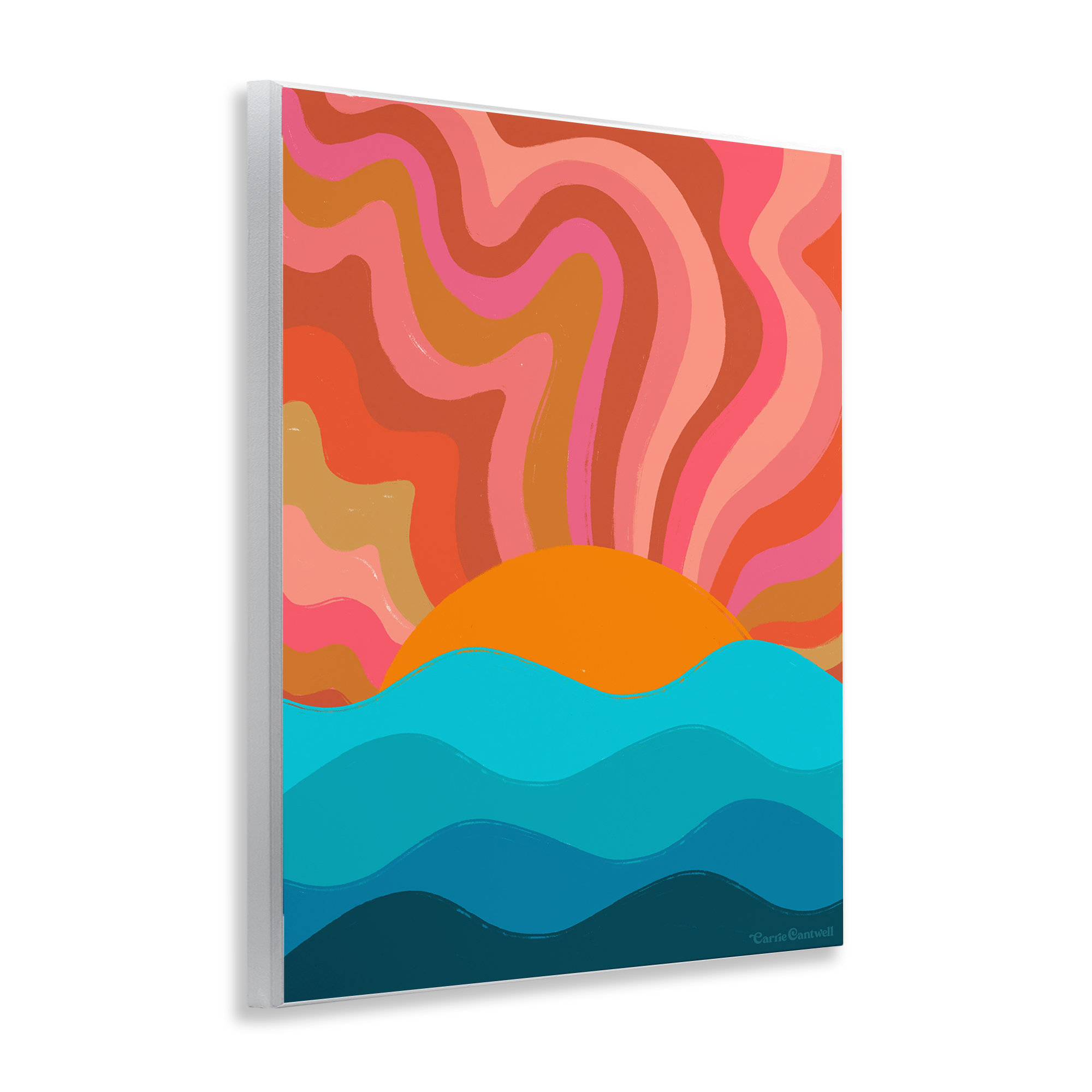 Dakota Fields Liquid Sunshine Funky Landscape Wall Plaque Art by Carrie ...