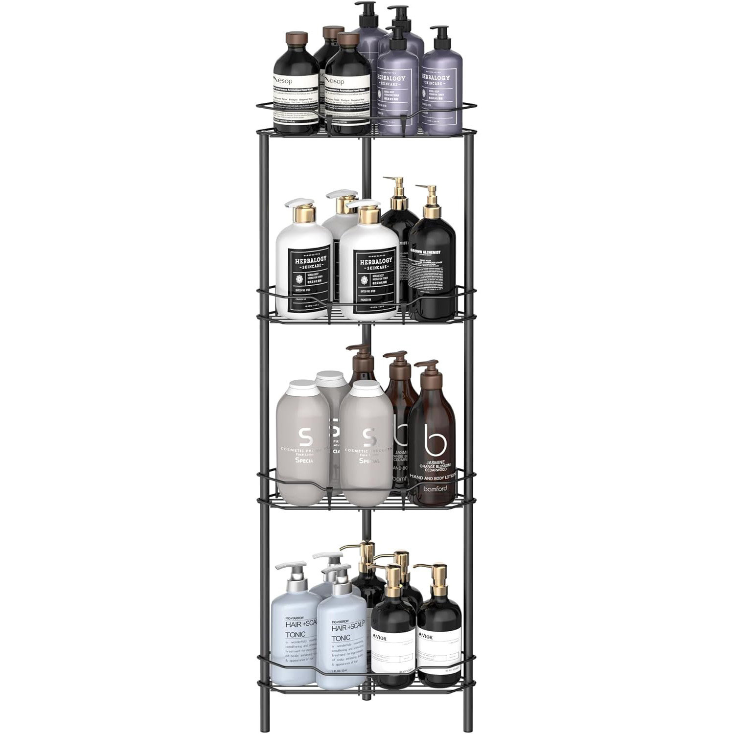 Rebrilliant 4 Tier Floor Standing Corner Shower Caddy Organizer Shelf ...