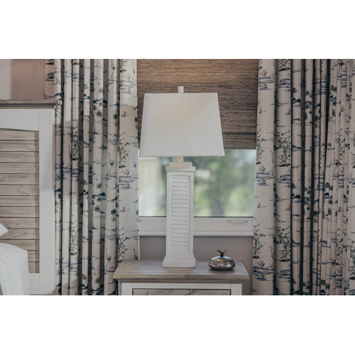 Dovecove Shutter 32” Resin Bright White Shutter Lamp with USB, (Set of ...