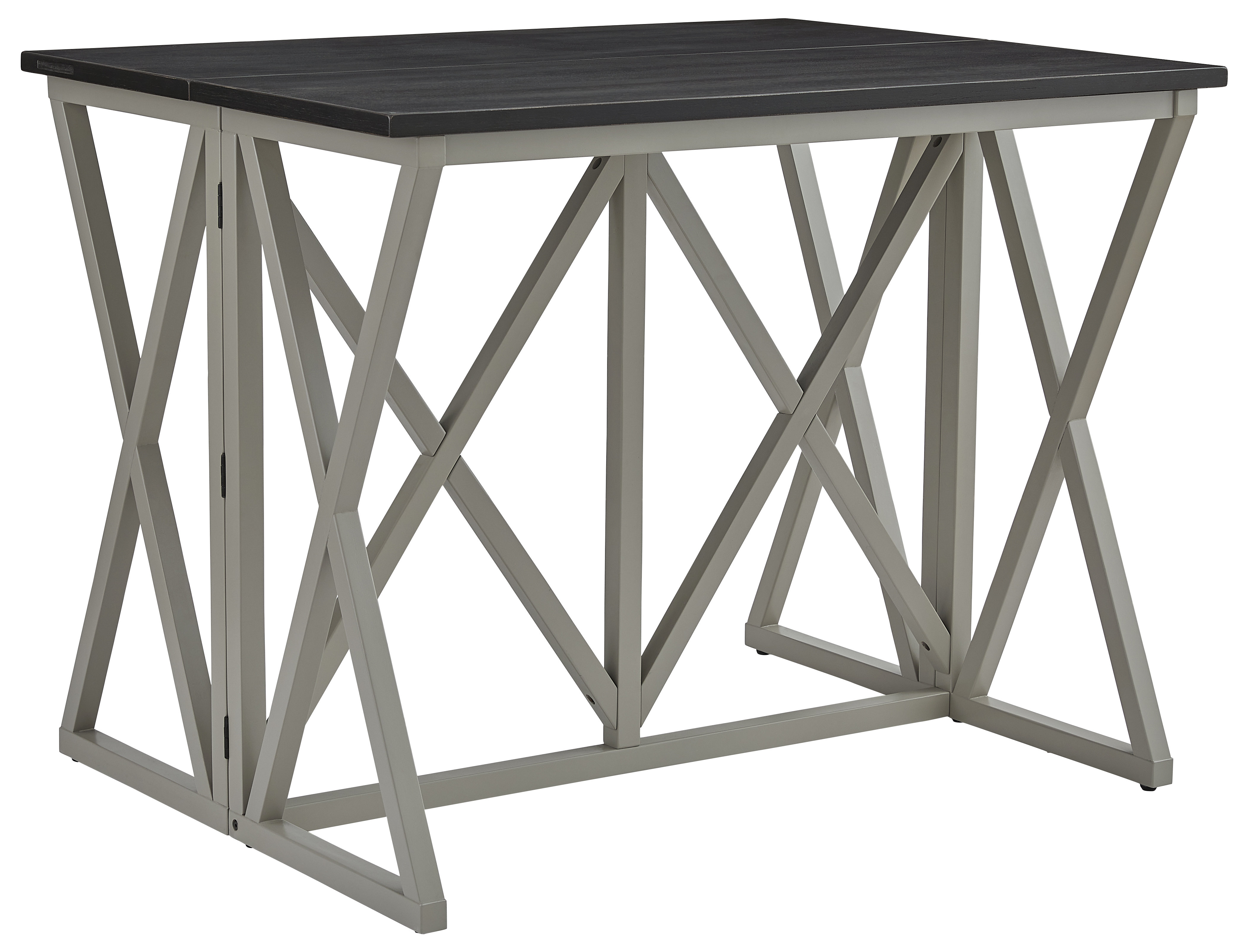 Gracie Oaks Montevious Counter Height Folding Double Pedestal Dining ...