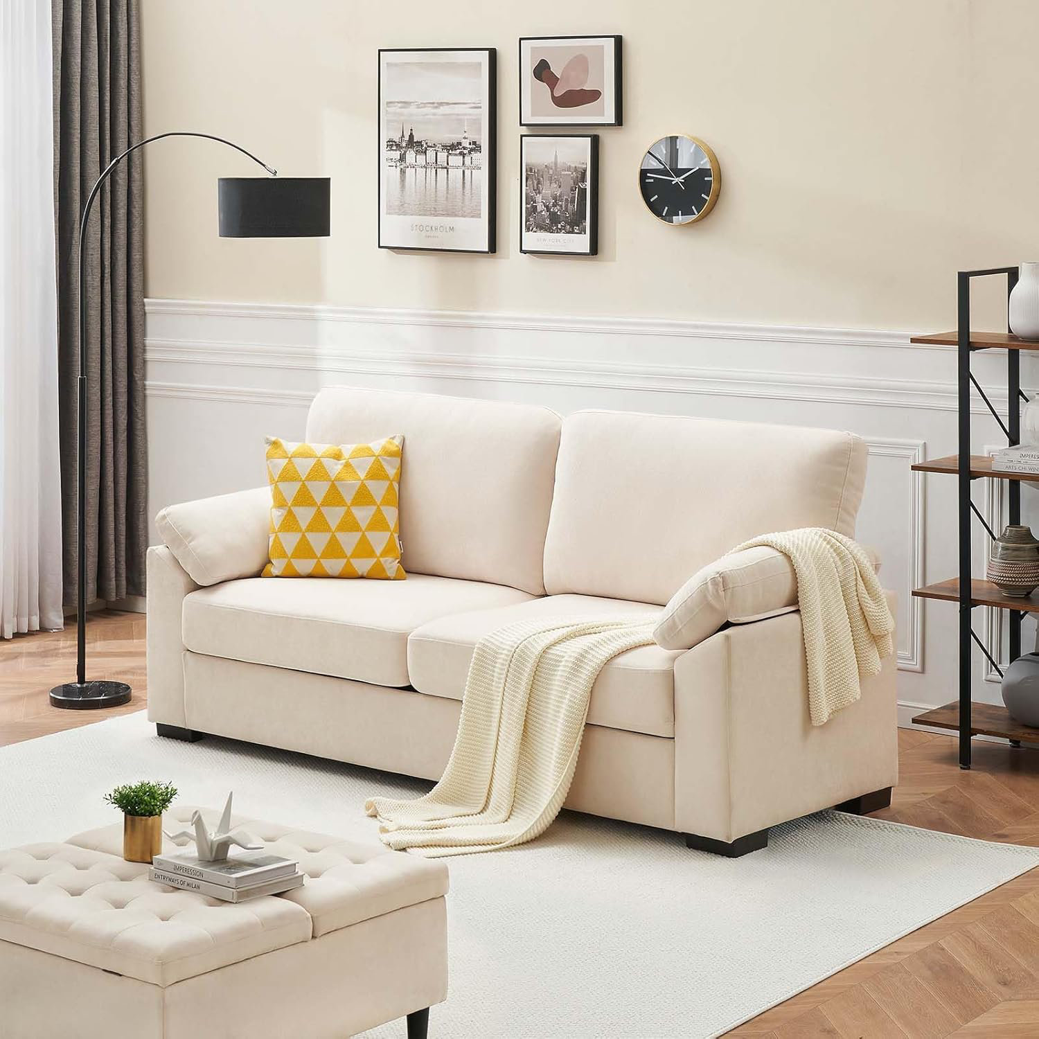 Latitude Run® 80 Inch Sofa, Comfy Couch, 3 Seater Couch With 2 ...