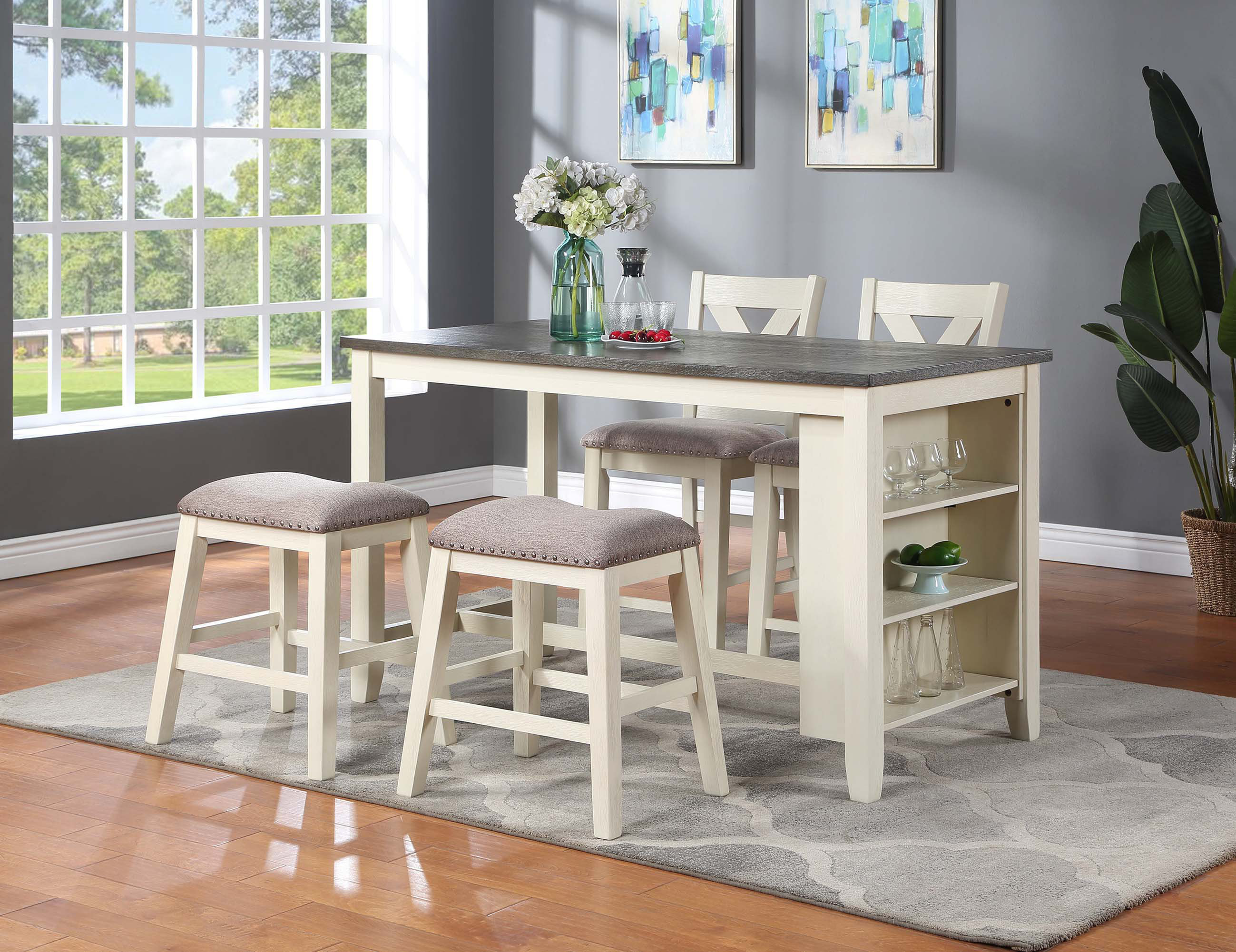 Lark Manor™ Modern Contemporary 5Pc Counter Height High Dining Table W ...