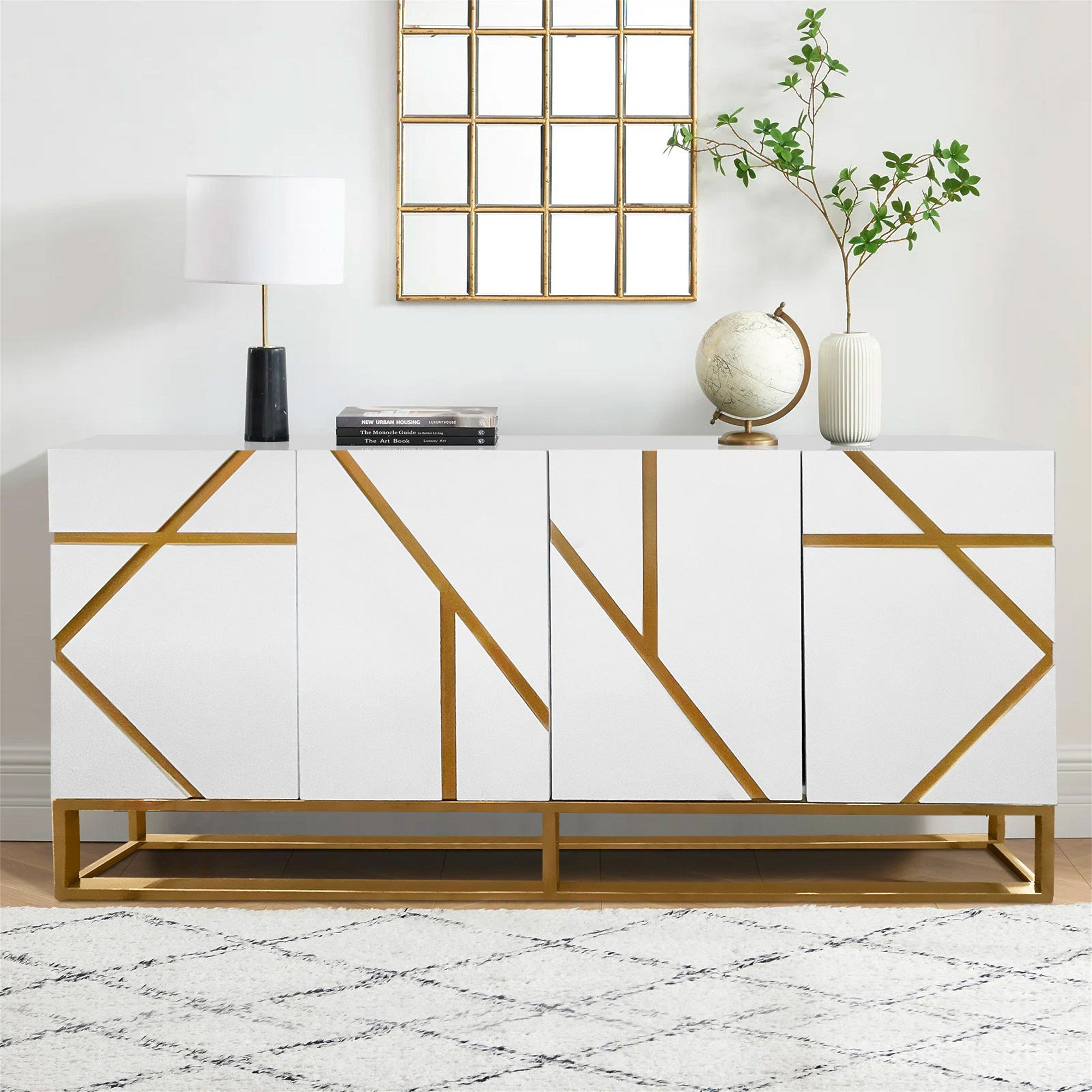 Mercer41 Timeless Buffet With Gold Accent | Wayfair