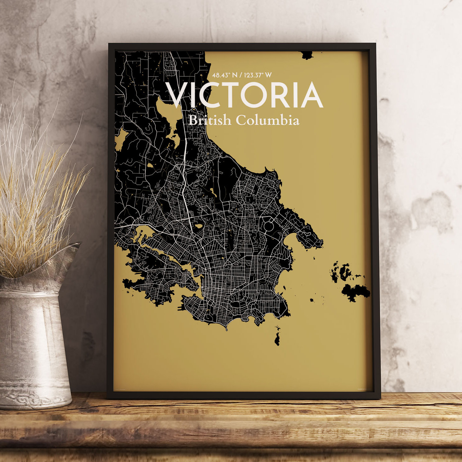 Wrought Studio 'Victoria City Map' Graphic Art Print Poster in Luxe ...