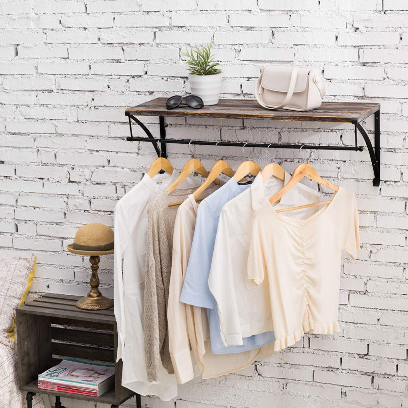 17 Stories Wall Mounted Clothing Garment Storage Rack & Reviews | Wayfair