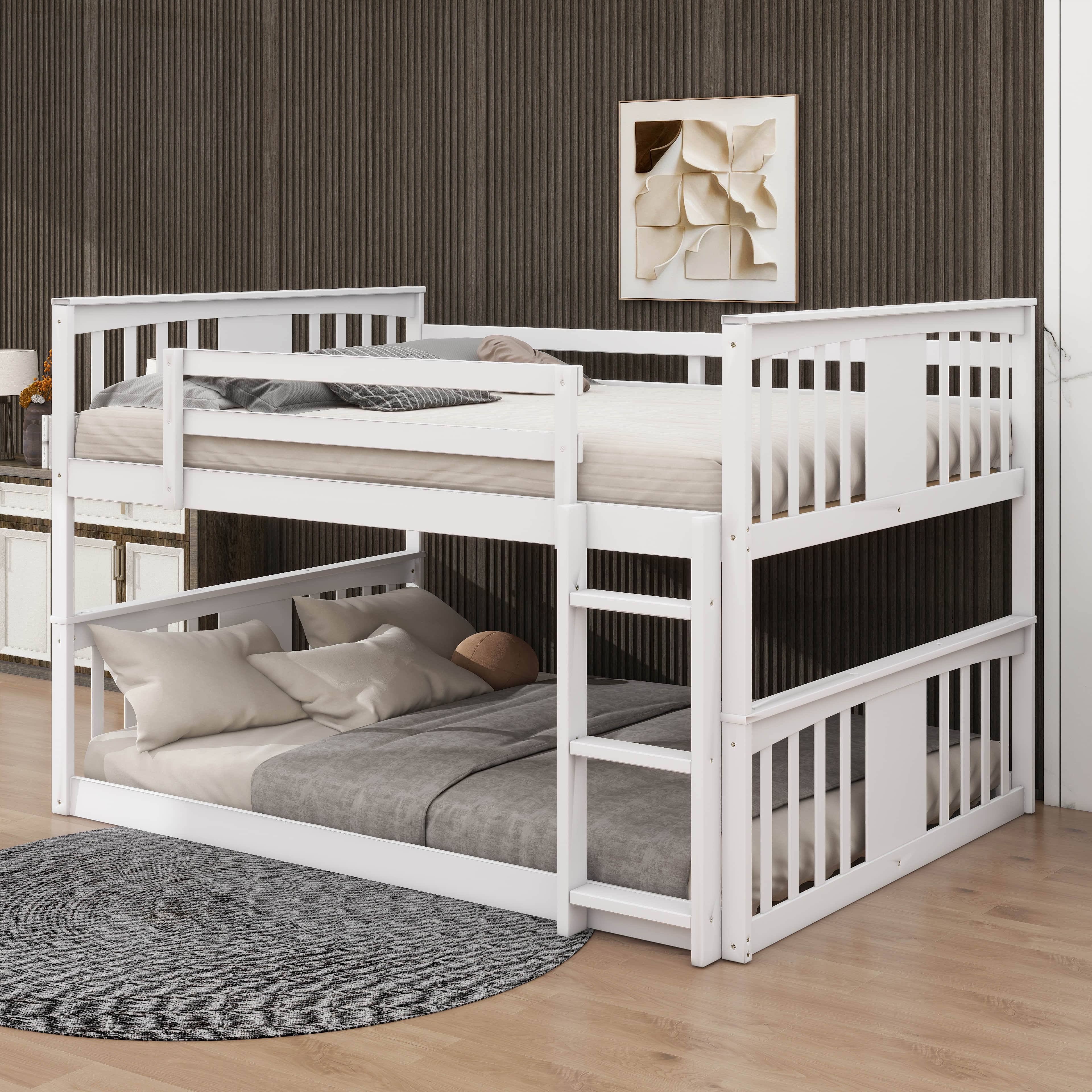 Mercer41 Roomy Full Over Full Bunk Bed With Robust Ladder | Wayfair