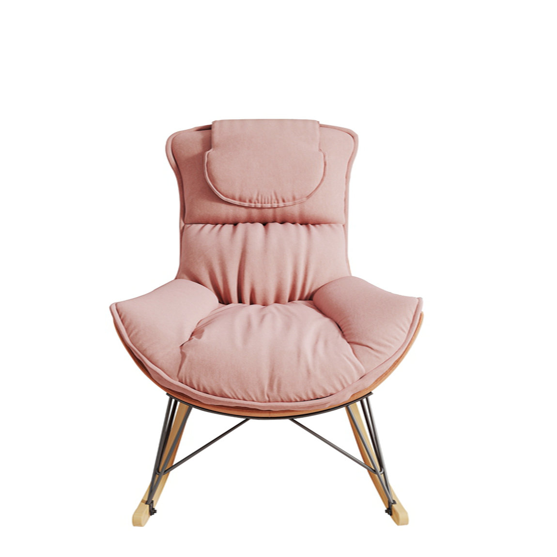 Alcott Hill Country Style Casual Folding Rocking Chair Upholstered ...