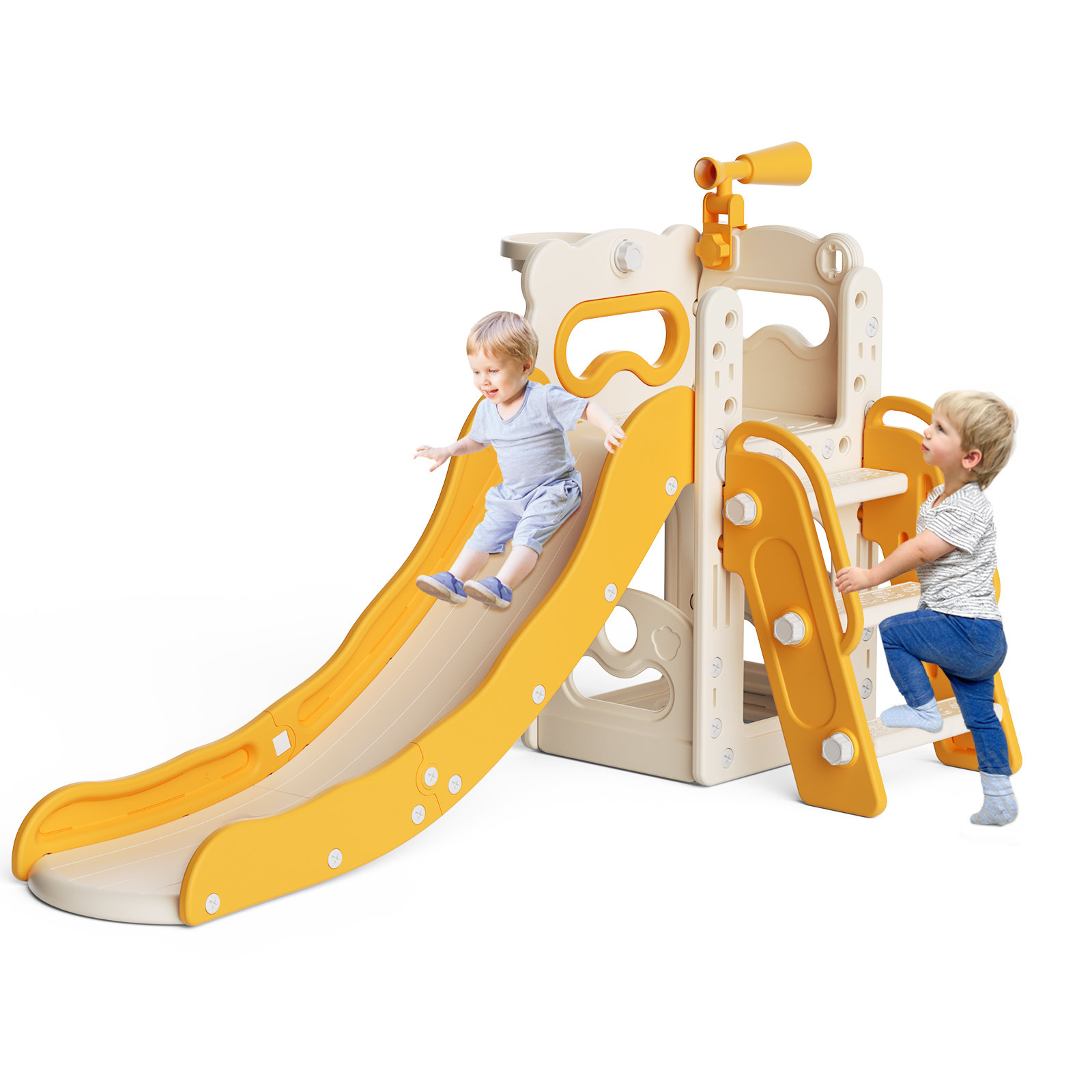 Feanch 42'' W Indoor and Outdoor Plastic Freestanding Slide & Reviews ...