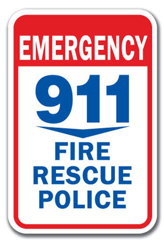 SignMission Emergency 911 Fire Rescue Police Aluminum Signs - Wayfair ...