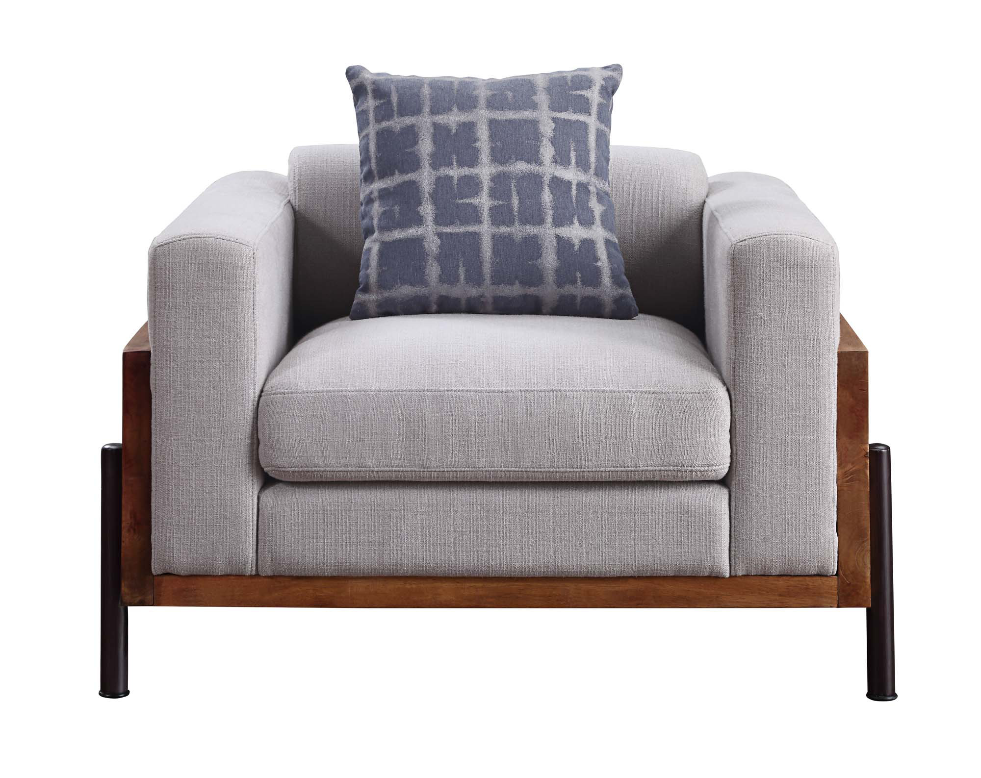 17 Stories Pelton Chair With 1 Pillow In Fabric & Walnut - Wayfair Canada