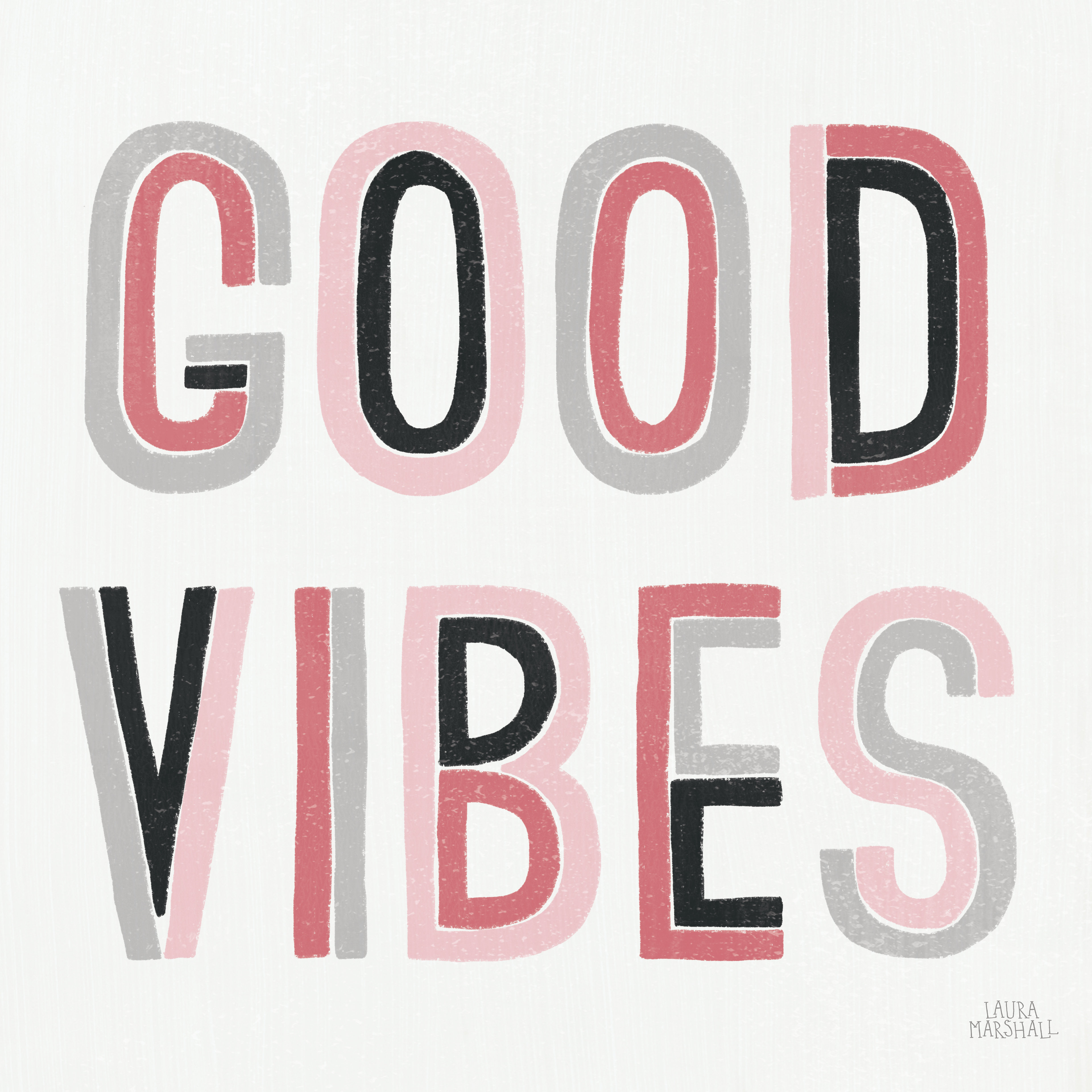 Ebern Designs Retro Words I Pink Crop On Canvas by Laura Marshall Print ...